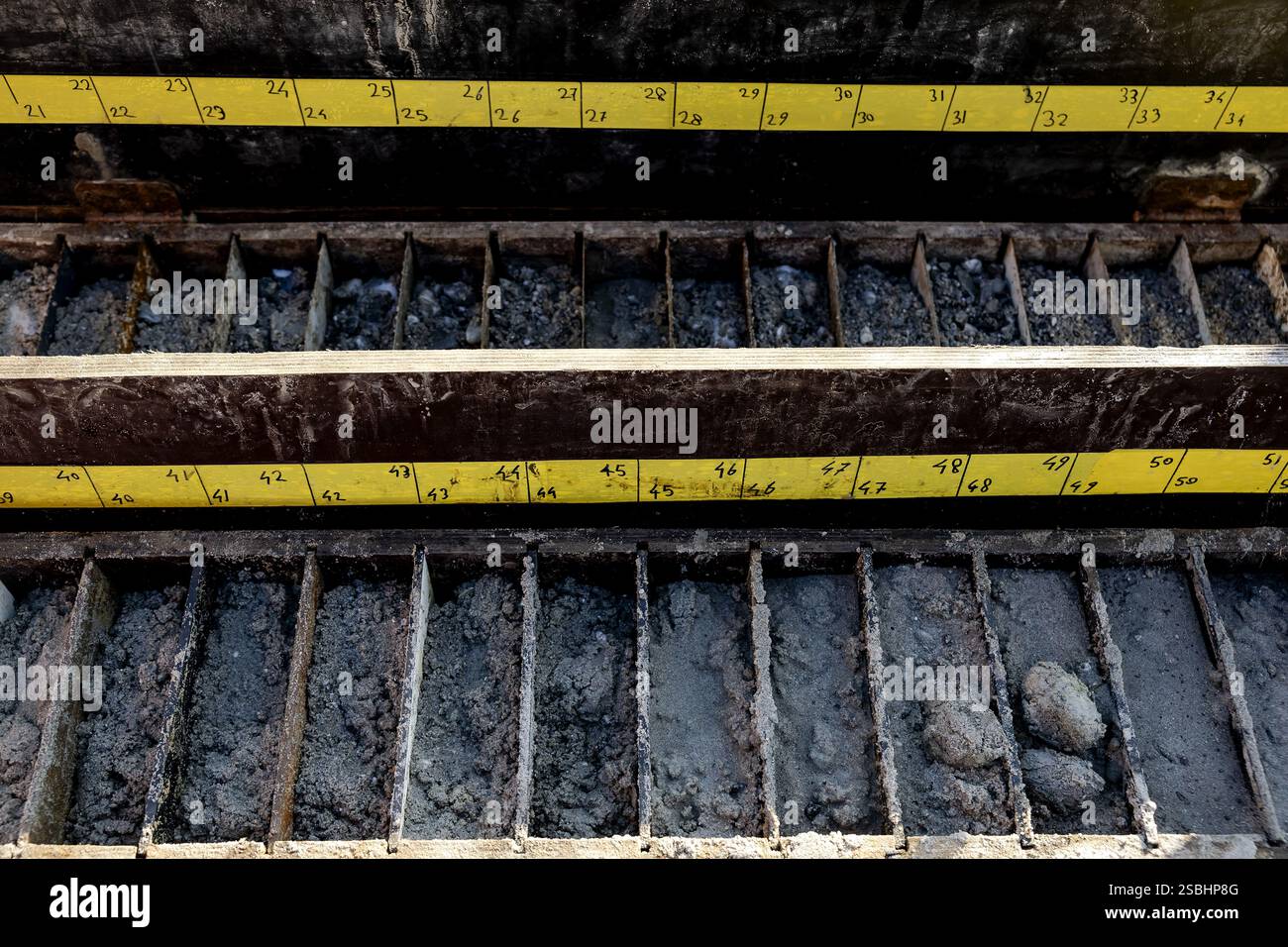 SCHALKWIJK - Samples of soil and clay from an exploratory well drilled ...