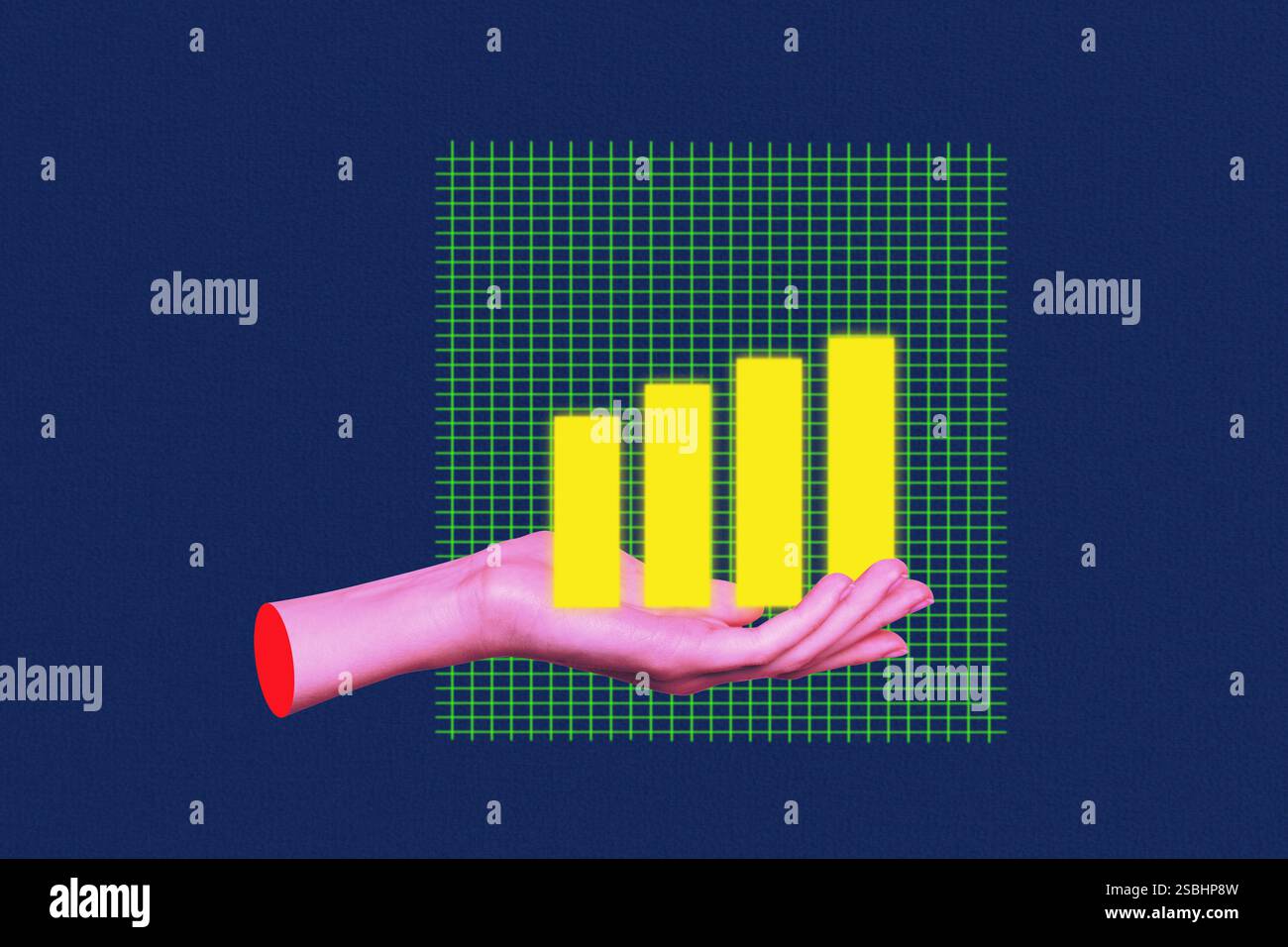 Creative design composite trend artwork collage of human hand hold ...