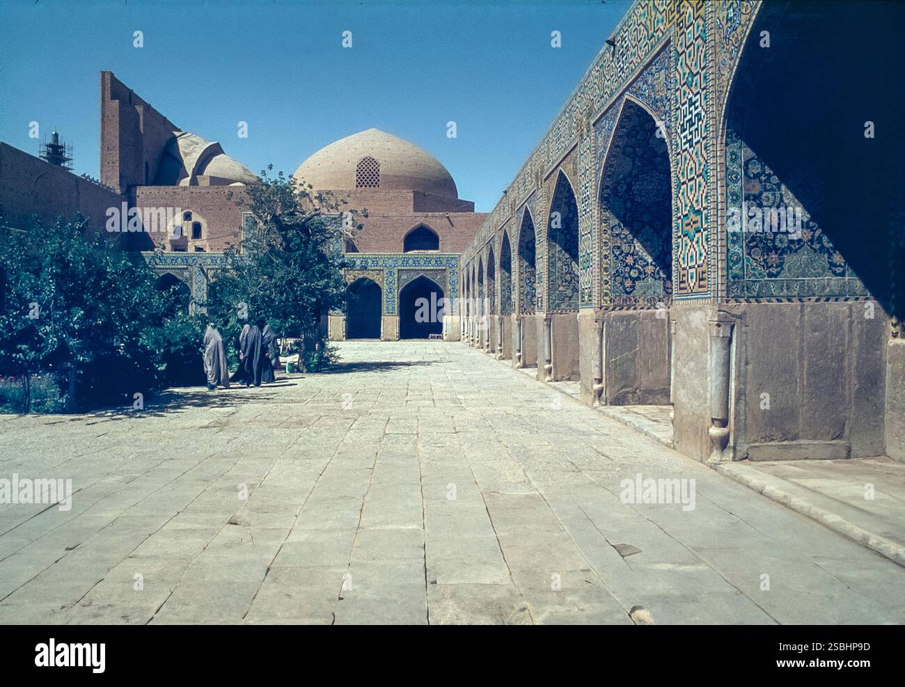 This image with colourful tile work is of the internal courtyard and ...