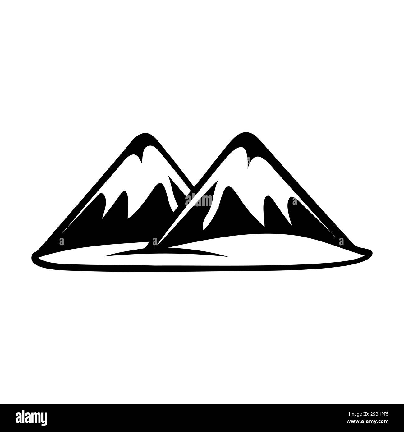 Mountain icon. Black mountain icon in flat style. Mountain symbol ...