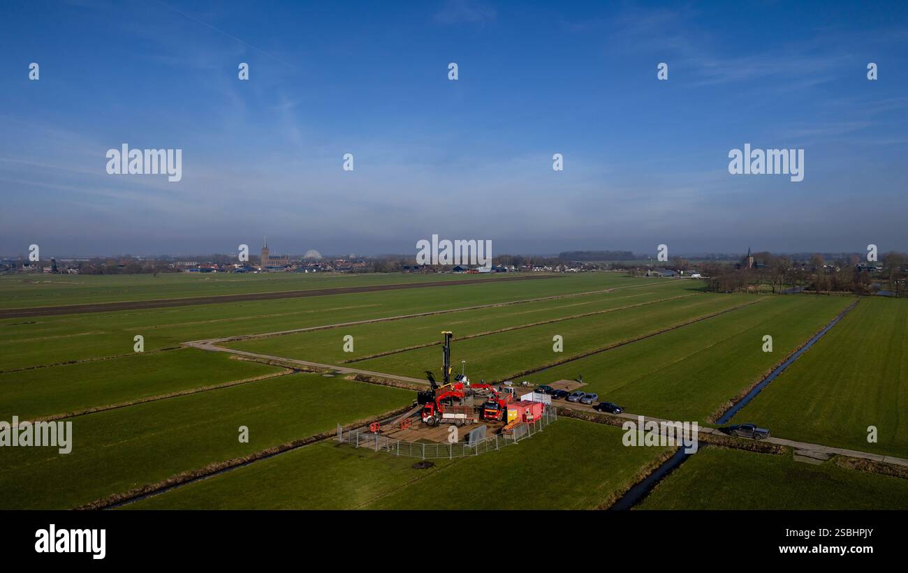 SCHALKWIJK - Drone photo of a set-up of an exploratory well drilled by ...