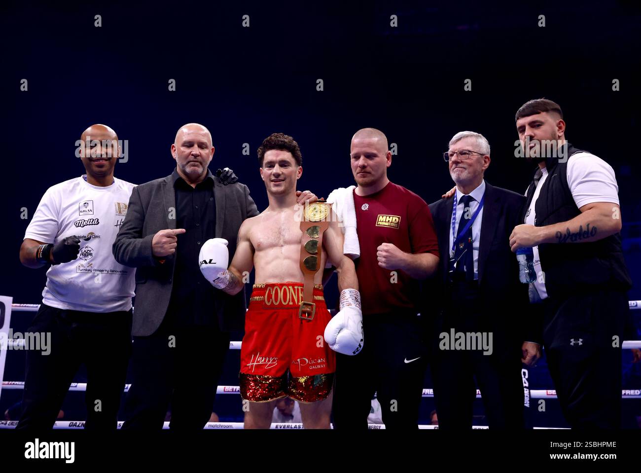 File photo dated 25-11-2023 of John Cooney celebrating with his team ...