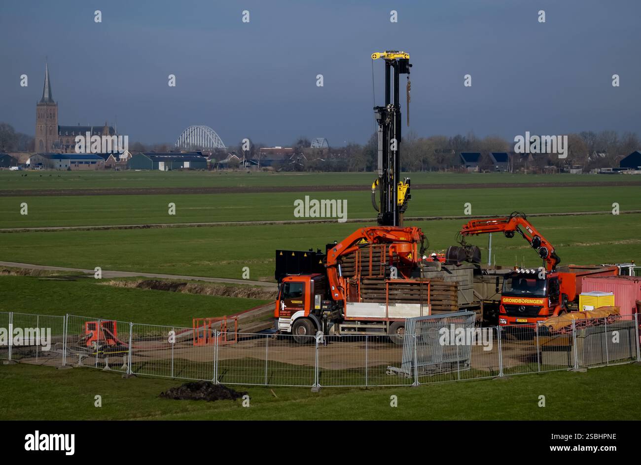 SCHALKWIJK - Drone photo of a set-up of an exploratory well drilled by ...