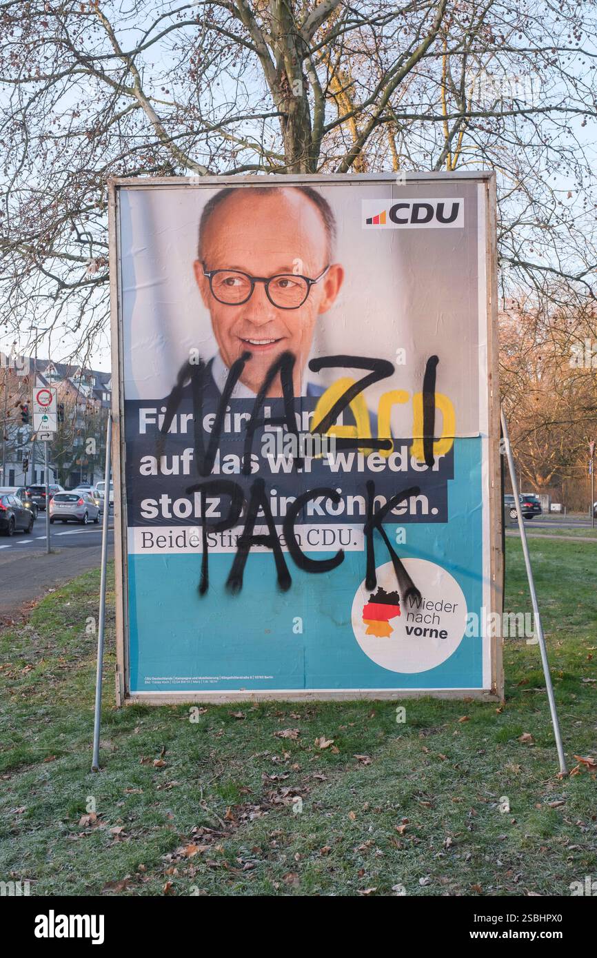 Wahlplakat in Köln zur Wahl zum 21. Deutschen Bundestag am 23. Februar ...