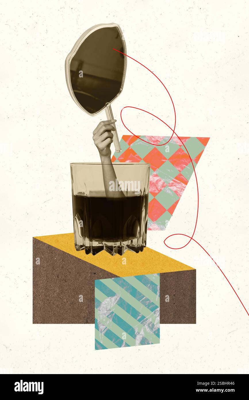 Poster image vertical photo collage of cognac alcohol glass beverage ...