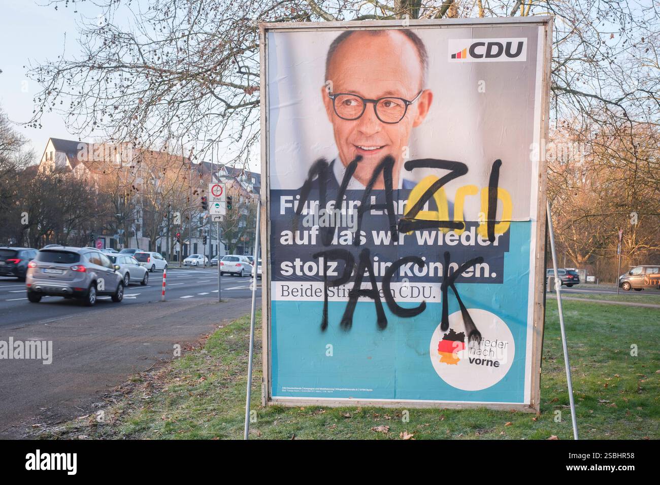 Wahlplakat in Köln zur Wahl zum 21. Deutschen Bundestag am 23. Februar ...
