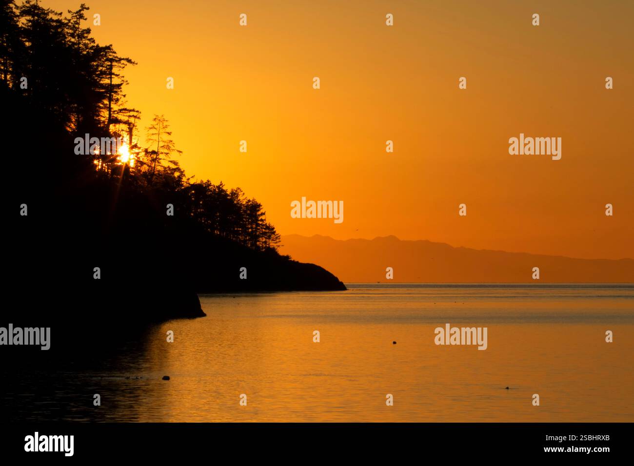 Bowman Bay sunset, Deception Pass State Park, Washington Stock Photo ...