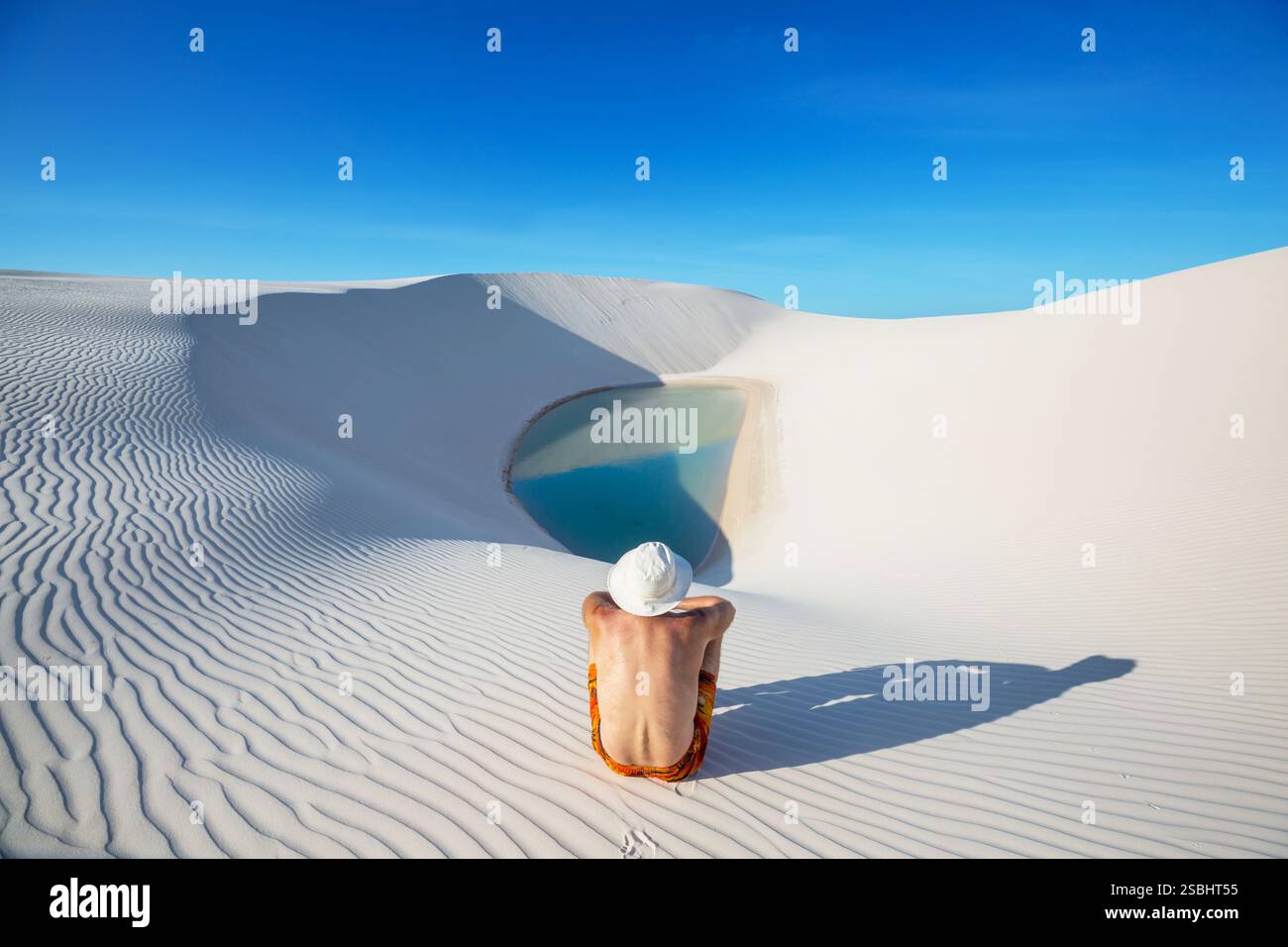 Lagoons in the desert of Lencois Maranhenses National Park, Brazil ...
