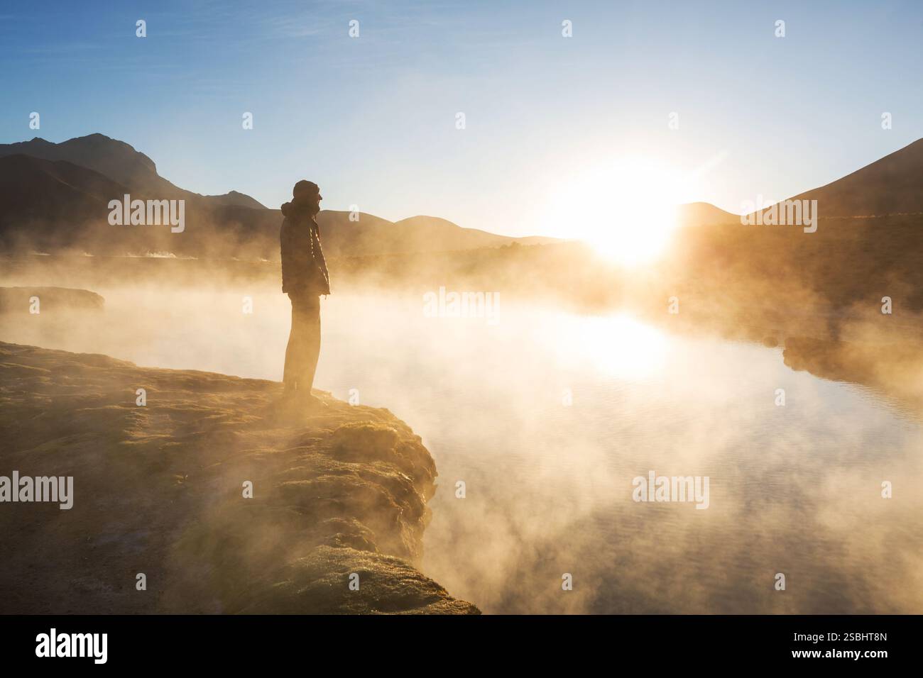 Natural Hot Spring in Atacama desert, Chile, South America Stock Photo ...