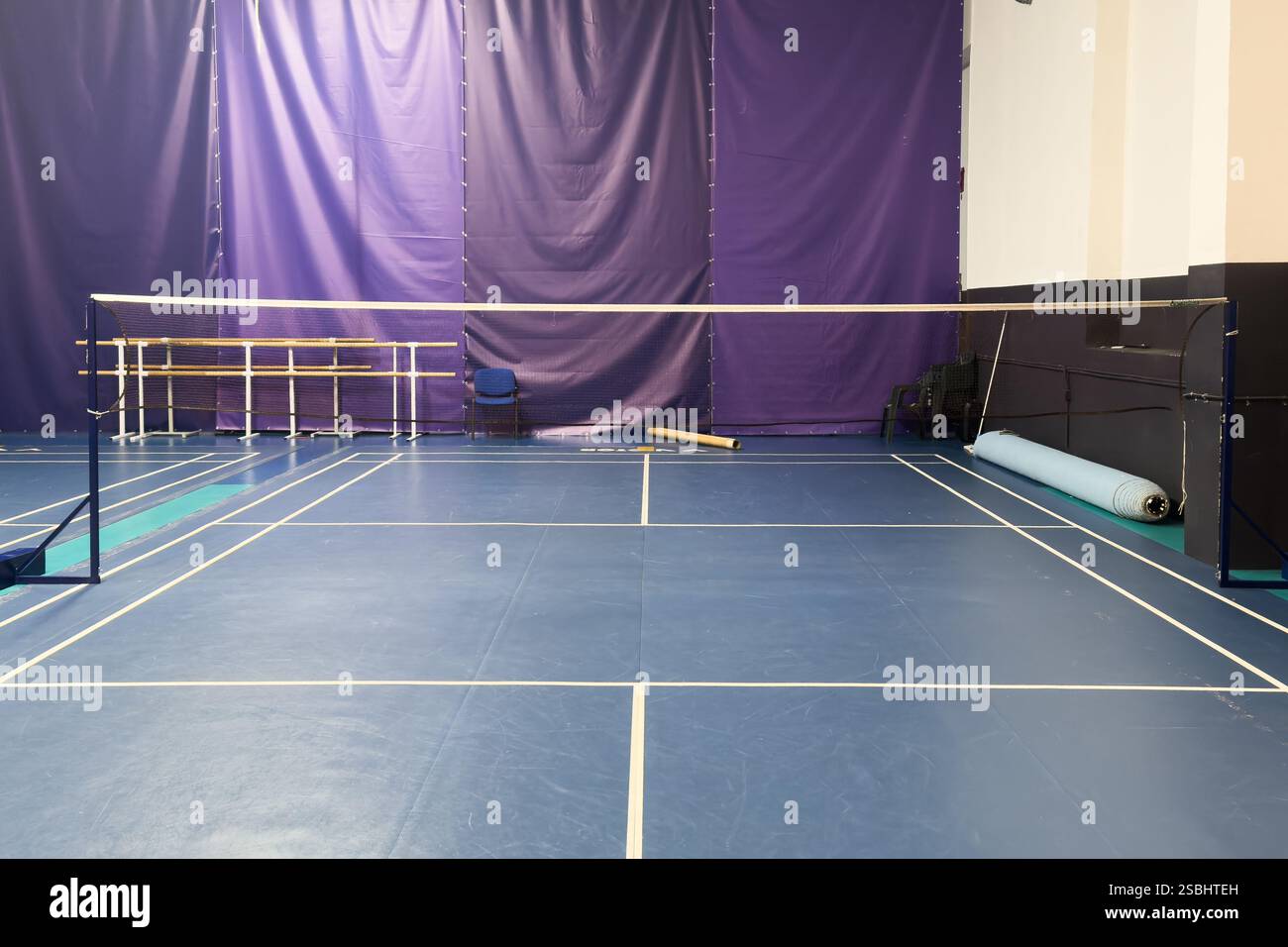 empty badminton court with spot light Stock Photo - Alamy