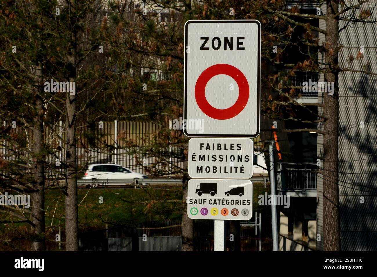 Saint Etienne, France. 03rd Feb, 2025. Low Emission Zone sign put up ...
