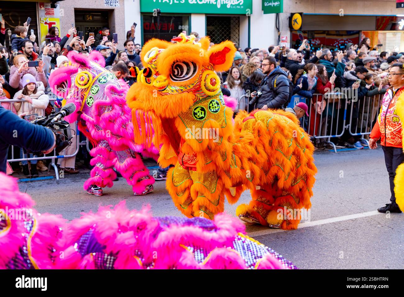 Happy Chinese New Year. 2025. Chinese lion dance performance on the ...