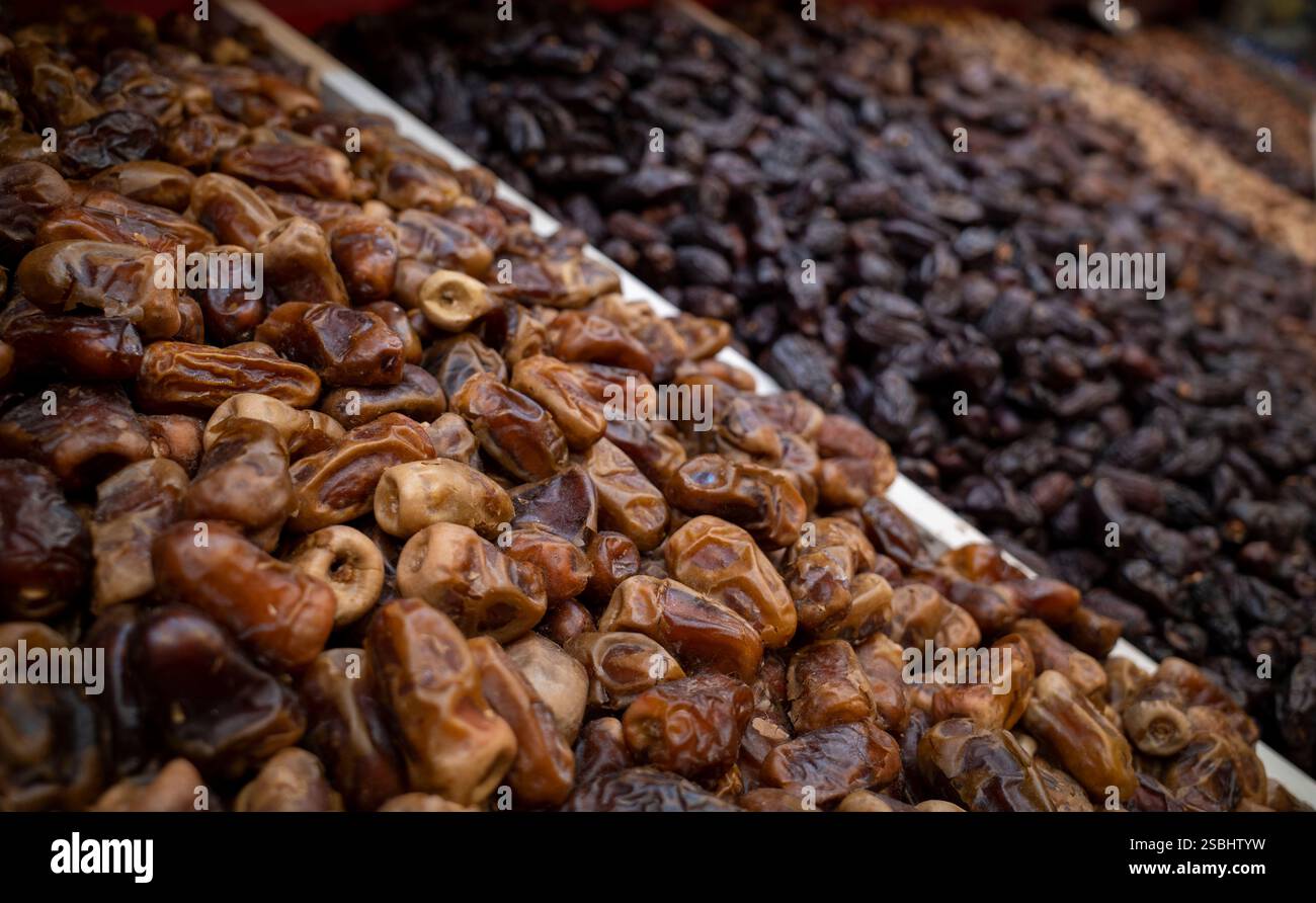 Sweet dates fruit in Dates Shop, Makkah City, Saudi Arabia in hajj ...