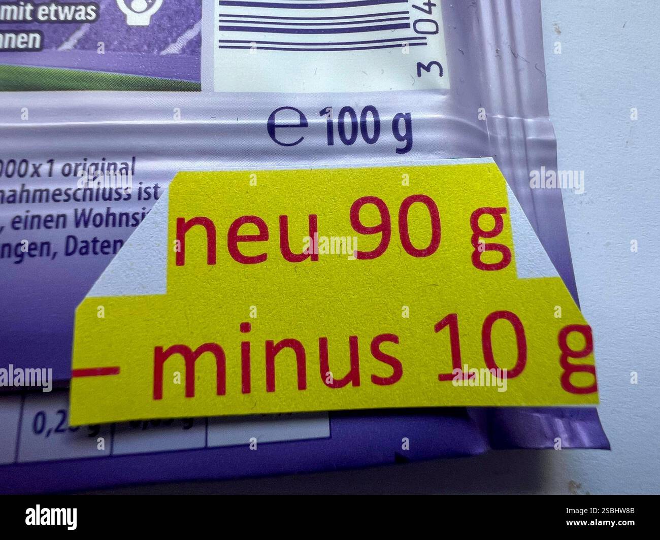 Symbolfoto - Milka Schokolade - 90 statt 100 Gramm Alter und Neuer ...