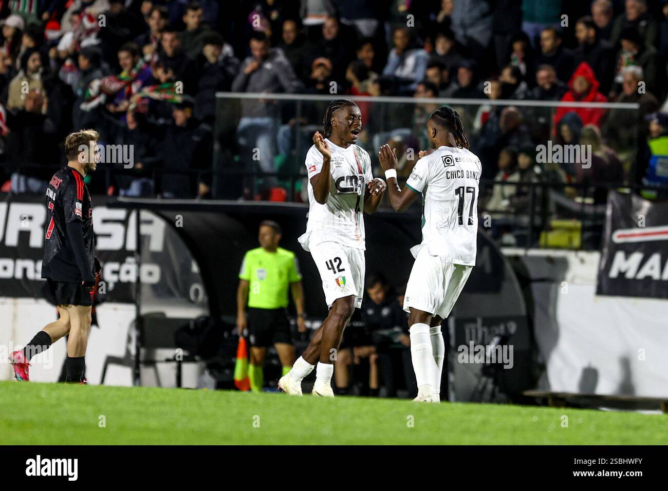 Chico Banza of Estrela da Amadora celebrates after scoring a goal ...