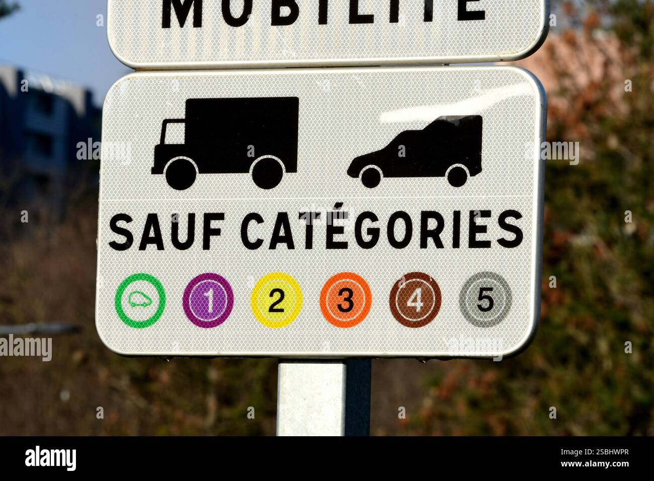 Saint Etienne, France. 03rd Feb, 2025. Low Emission Zone sign put up ...