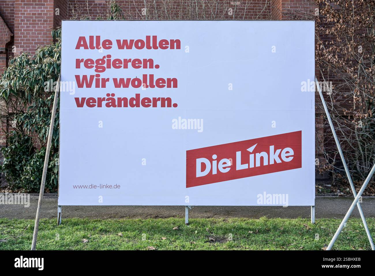 Die Linke, Wahlplakat zur Bundestagswahl am 23.02.2025, Berlin ...