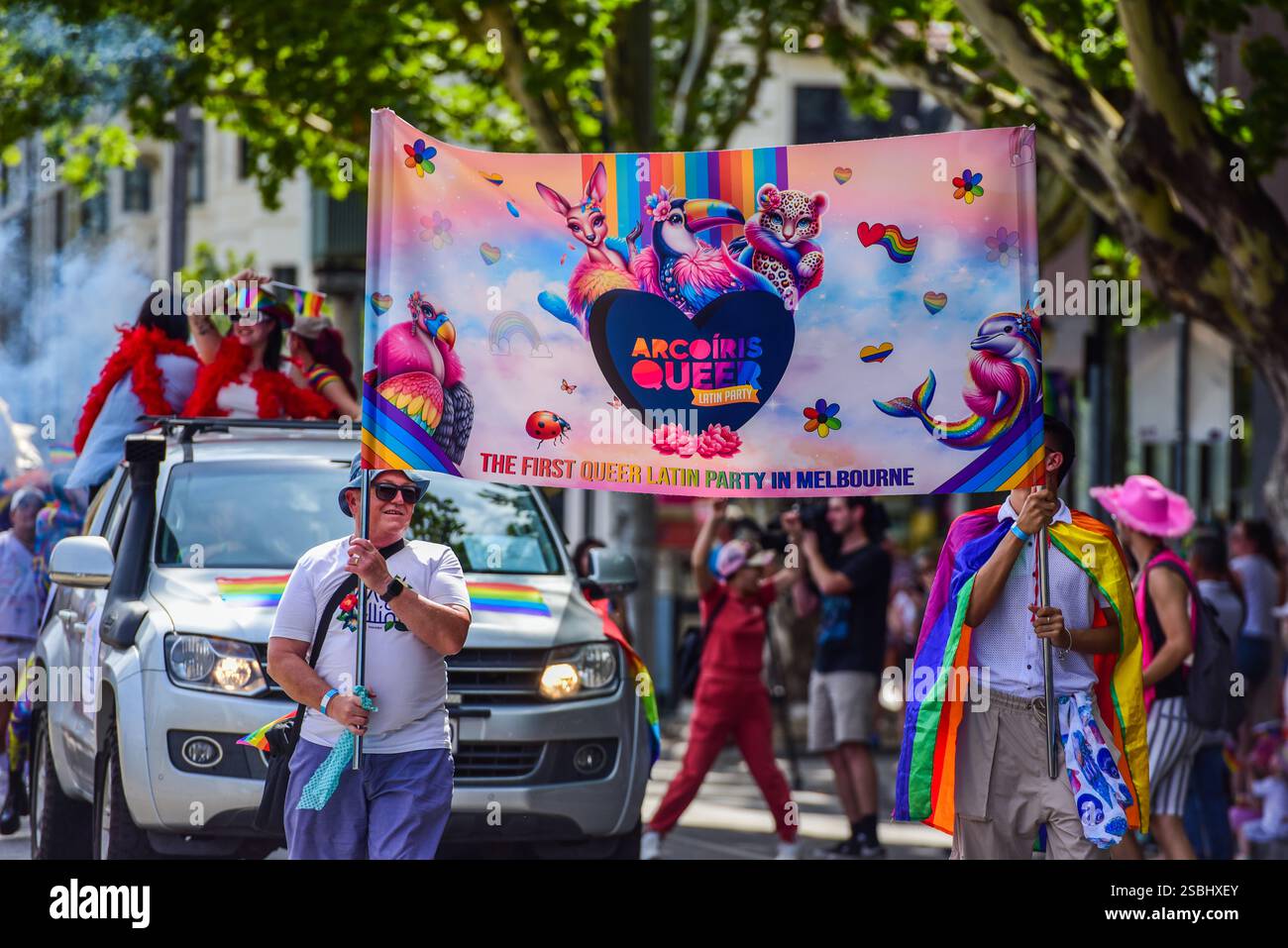 Melbourne, Australia. 02nd Feb, 2025. Parade participants with a banner ...