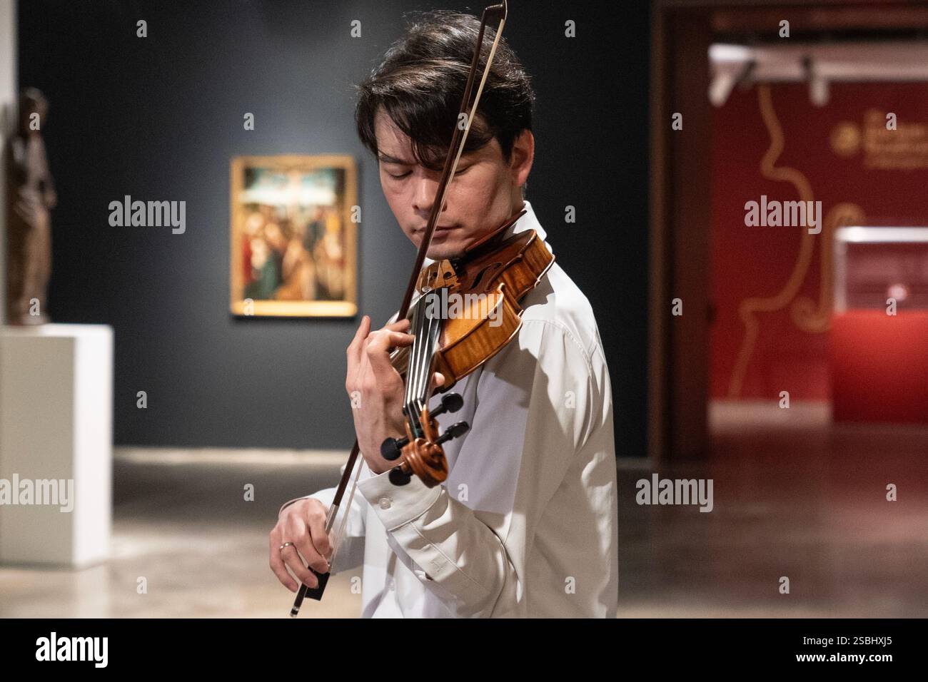 New York, USA. 03rd Feb, 2025. Crafted in 1714 by Antonio Stradivari ...