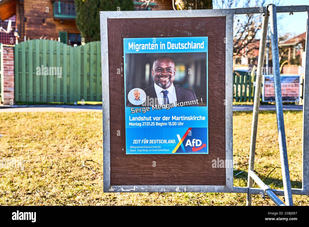 Essenbach, Bavaria, Germany - February 1, 2025: AfD poster for the ...