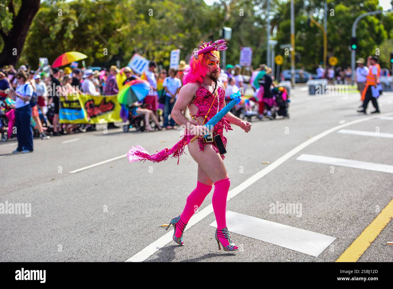 Melbourne, Australia. 02nd Feb, 2025. An extravagant member of LGBT ...