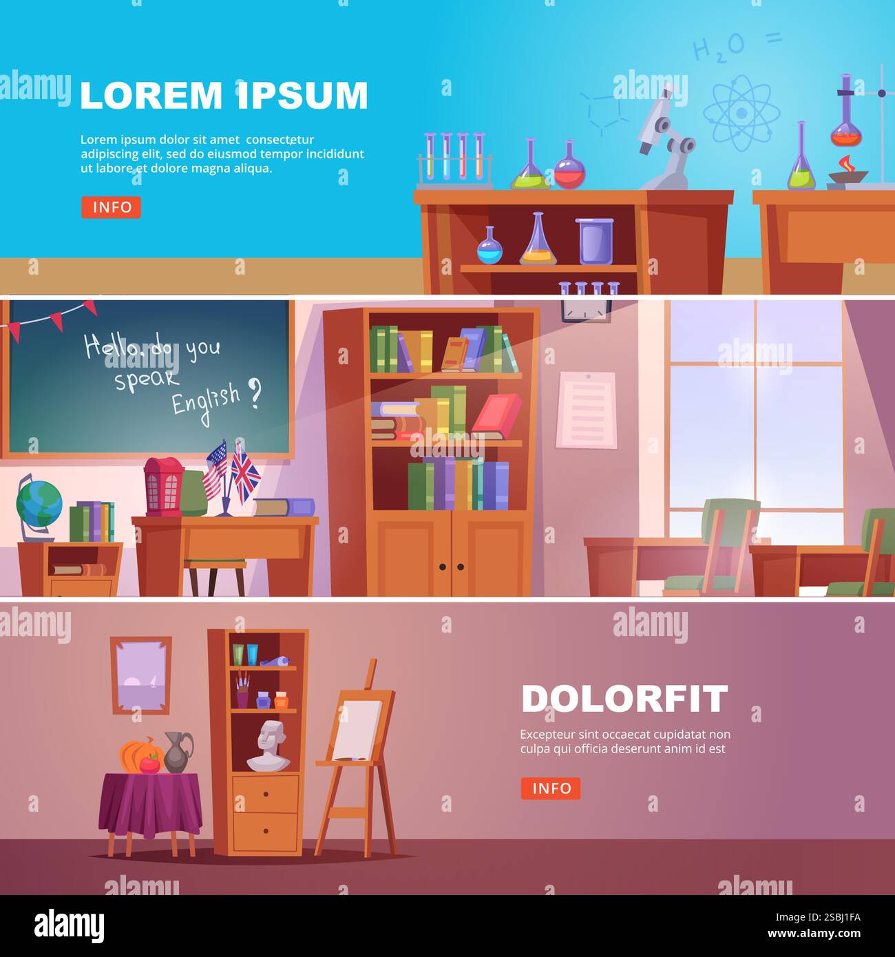 Education banners. school specific interiors chemistry classes ...