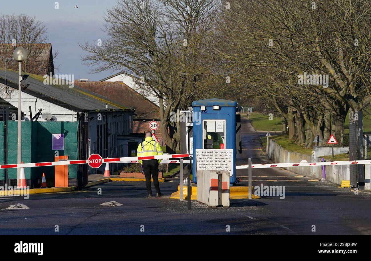 A view of the Manston Immigration Processing Centre in Manston, Kent ...
