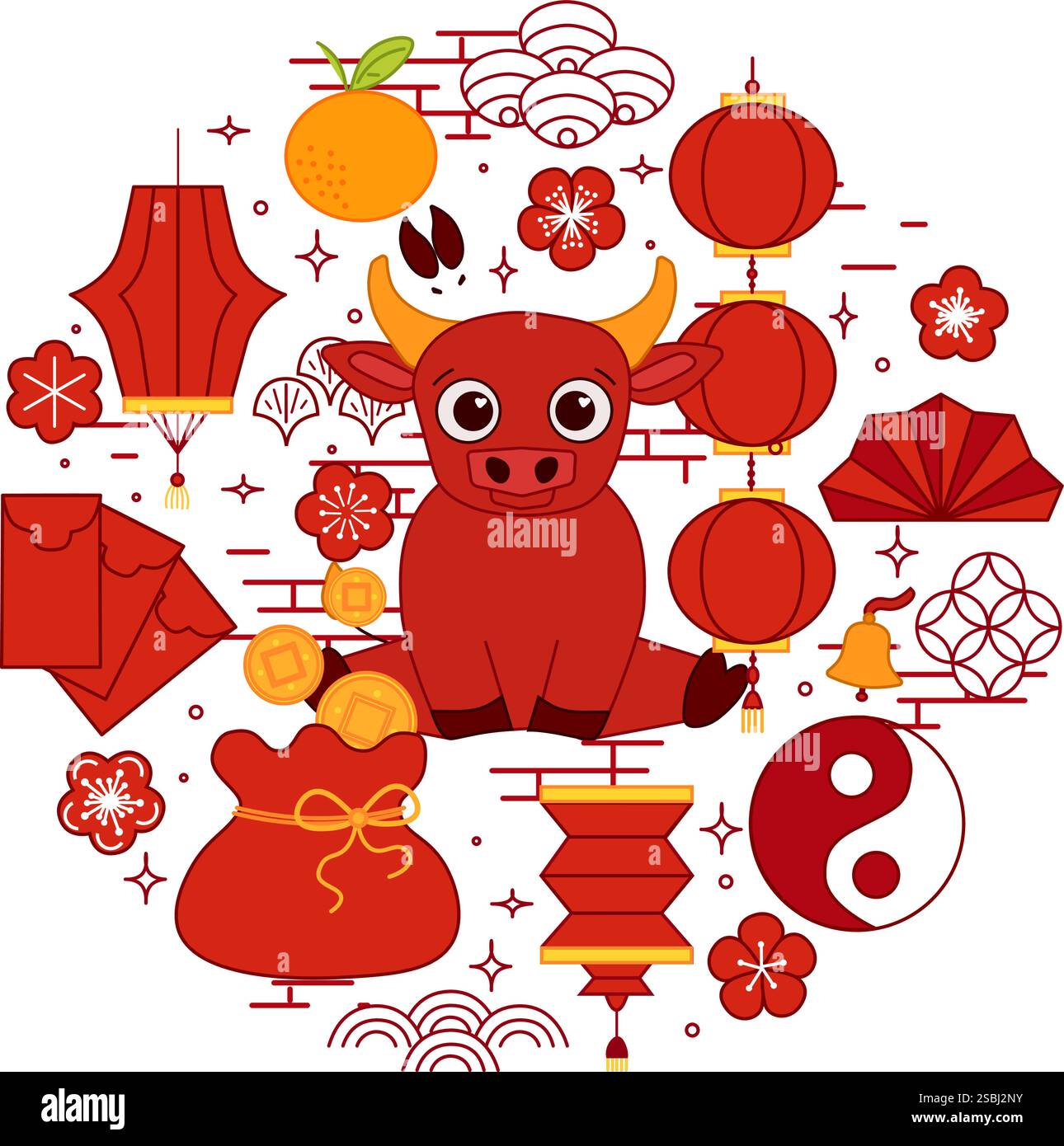 Decorations lunar new year Stock Vector Images - Alamy