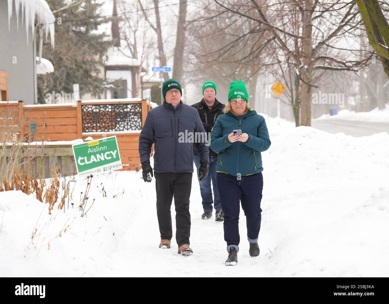 Kitchener, Canada. 03rd Feb, 2025. Ontario Green Party leader Mike ...