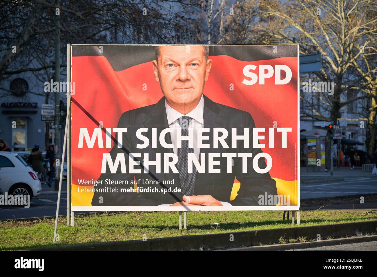 Olaf Scholz, SPD, Wahlplakat zur Bundestagswahl am 23.02.2025, Berlin, Deutschland *** Olaf ...