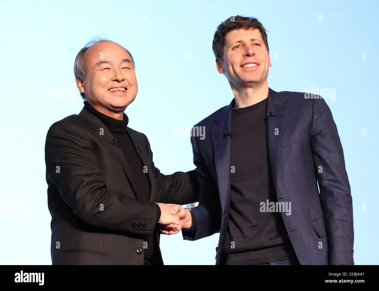 Tokyo, Japan. 3rd Feb, 2025. OpenAI CEO Sam Altman (R) shakes hands ...