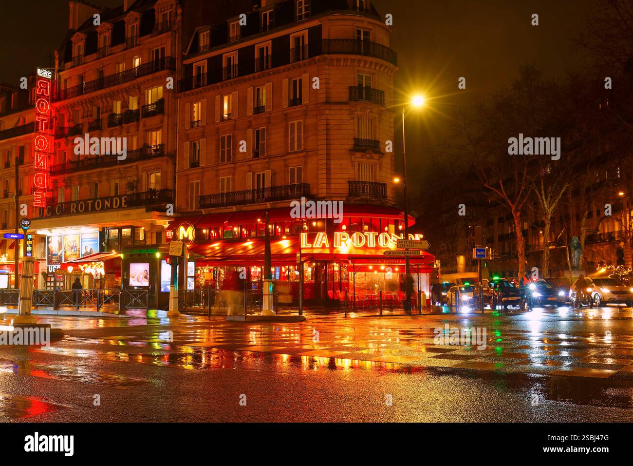 Paris, France - January 29, 2025 : La Rotonde in the Montparnasse ...