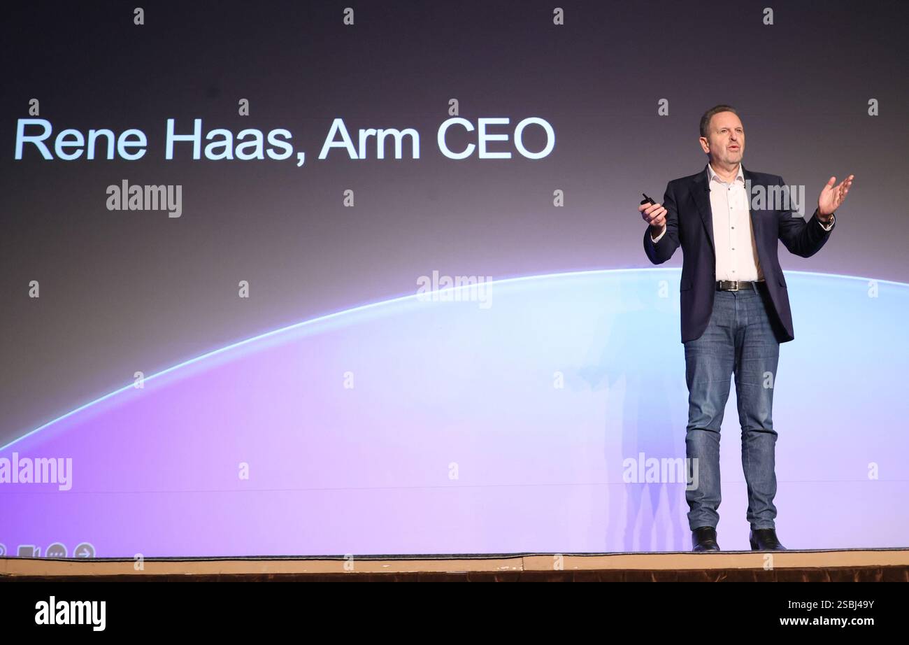 February 3, 2025, Tokyo, Japan - Softbank Group's chip maker Arm CEO Rene Haas attends a forum ...