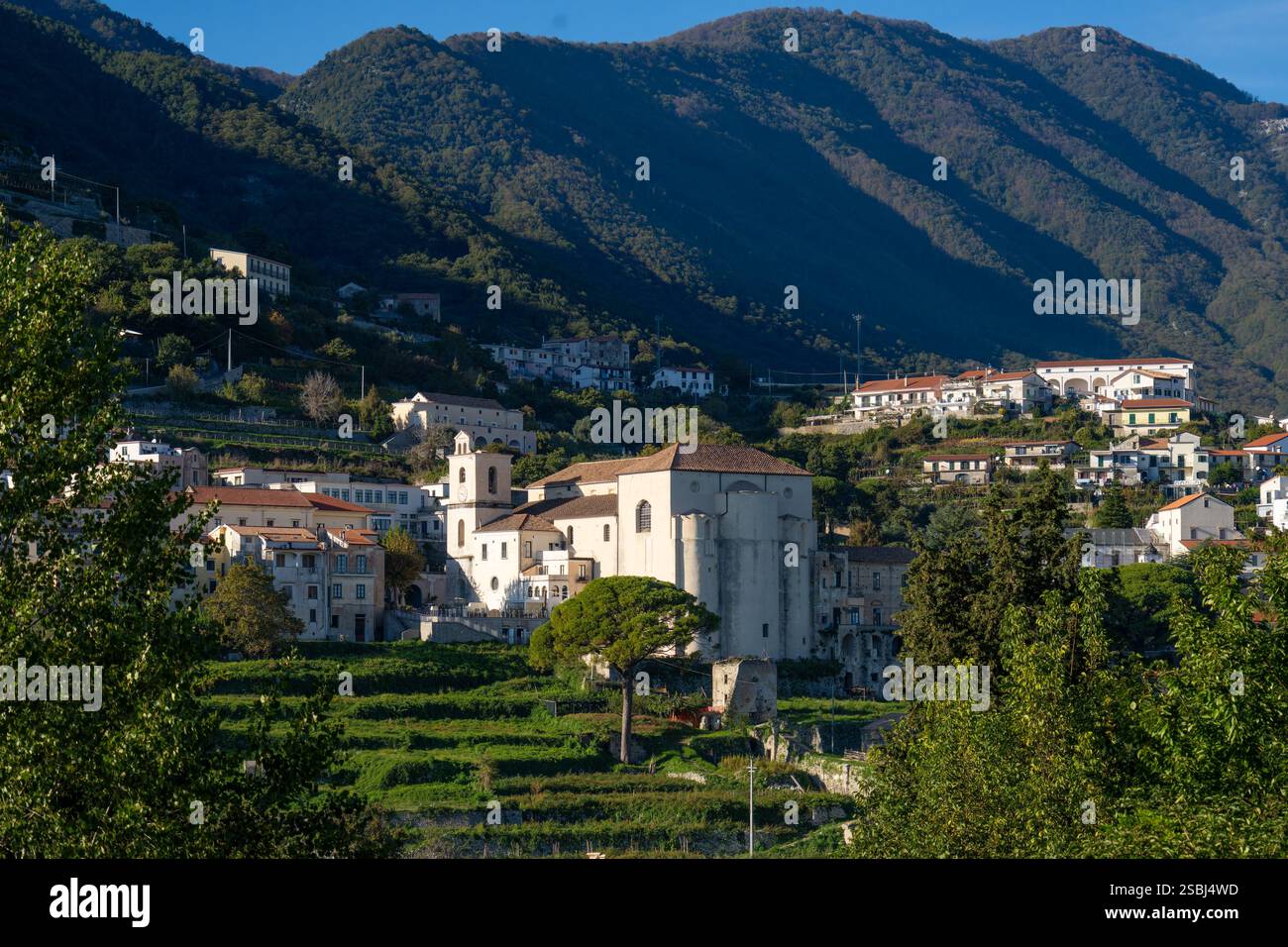 The 11th Century Cathedral of San Lorenzo in the commune of Scala, near ...