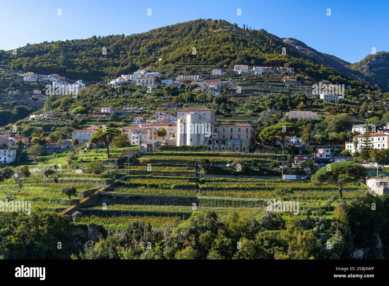 The 11th Century Cathedral of San Lorenzo in the commune of Scala, near ...
