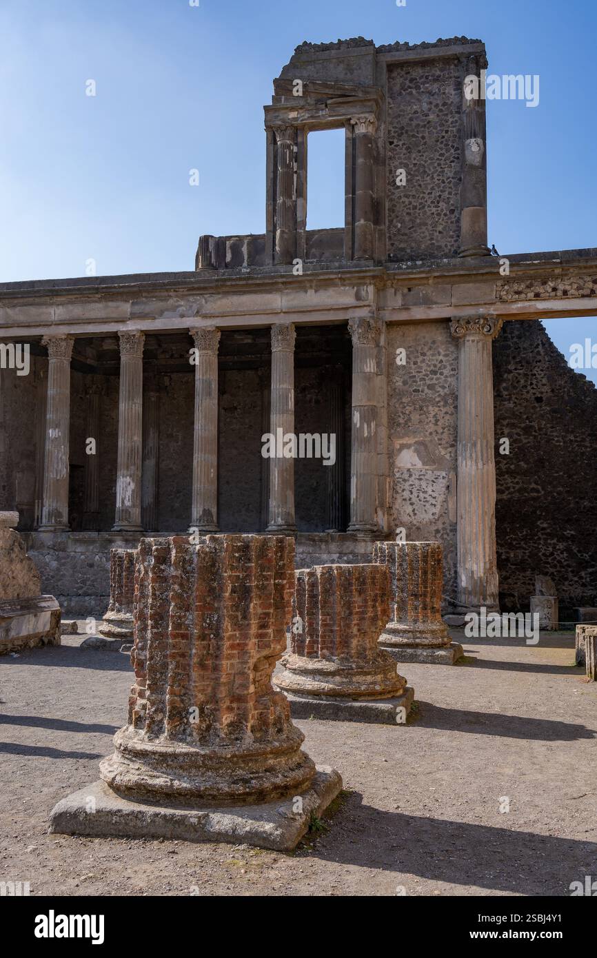 Columns of the Basilica, Building VIII.1.1, with the Tribunal at the ...