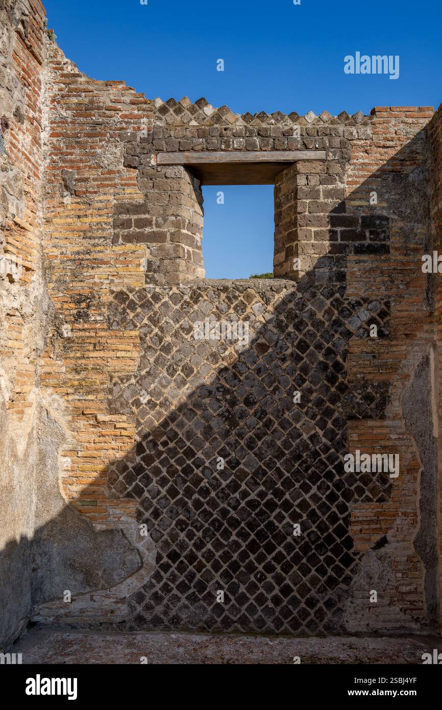 Decorative brickwork in the House of the Moray Eels, Building VIII.2.14 ...