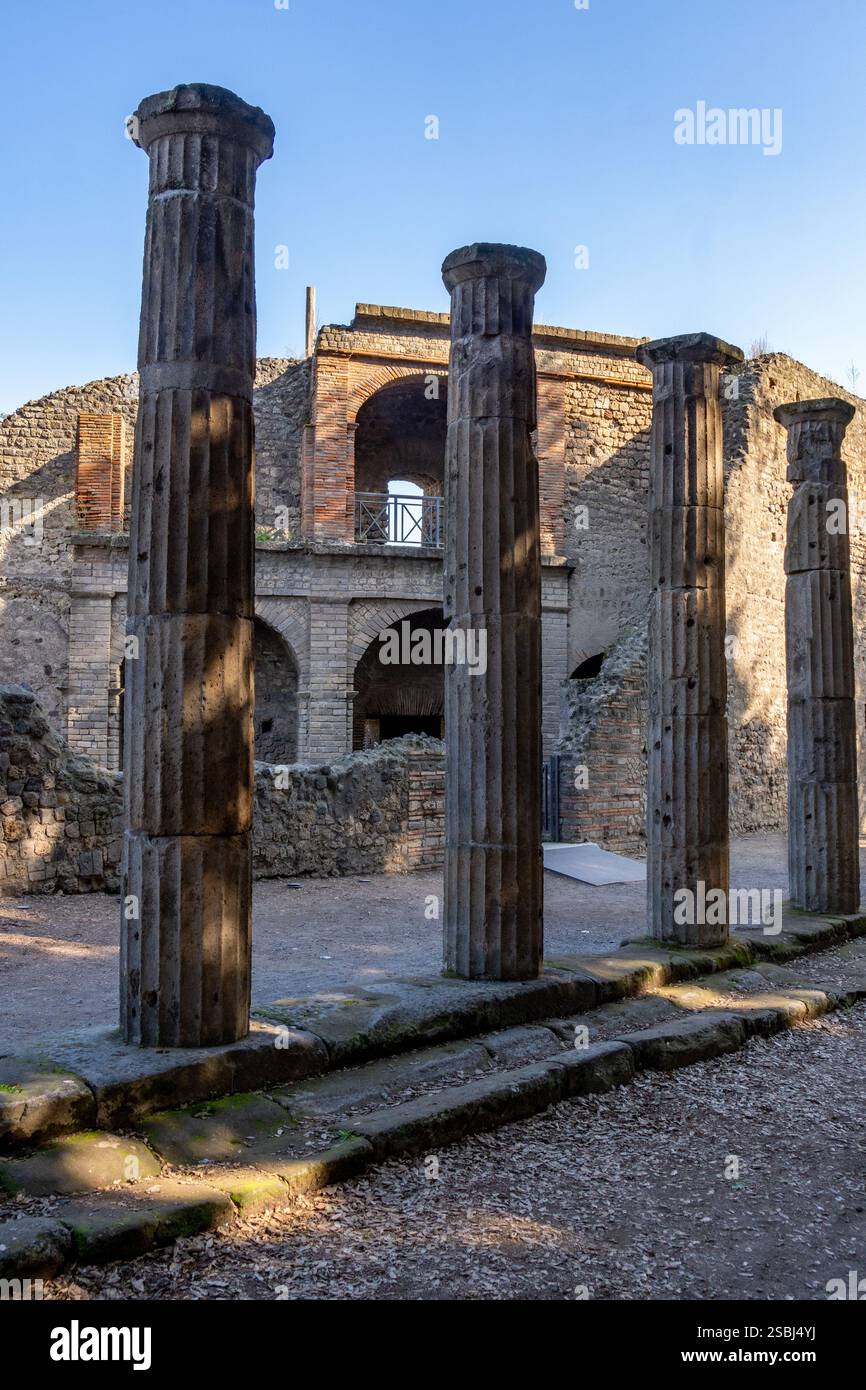 Stone columns in the Triangular Forum, Building VIII.7.30, in the ...