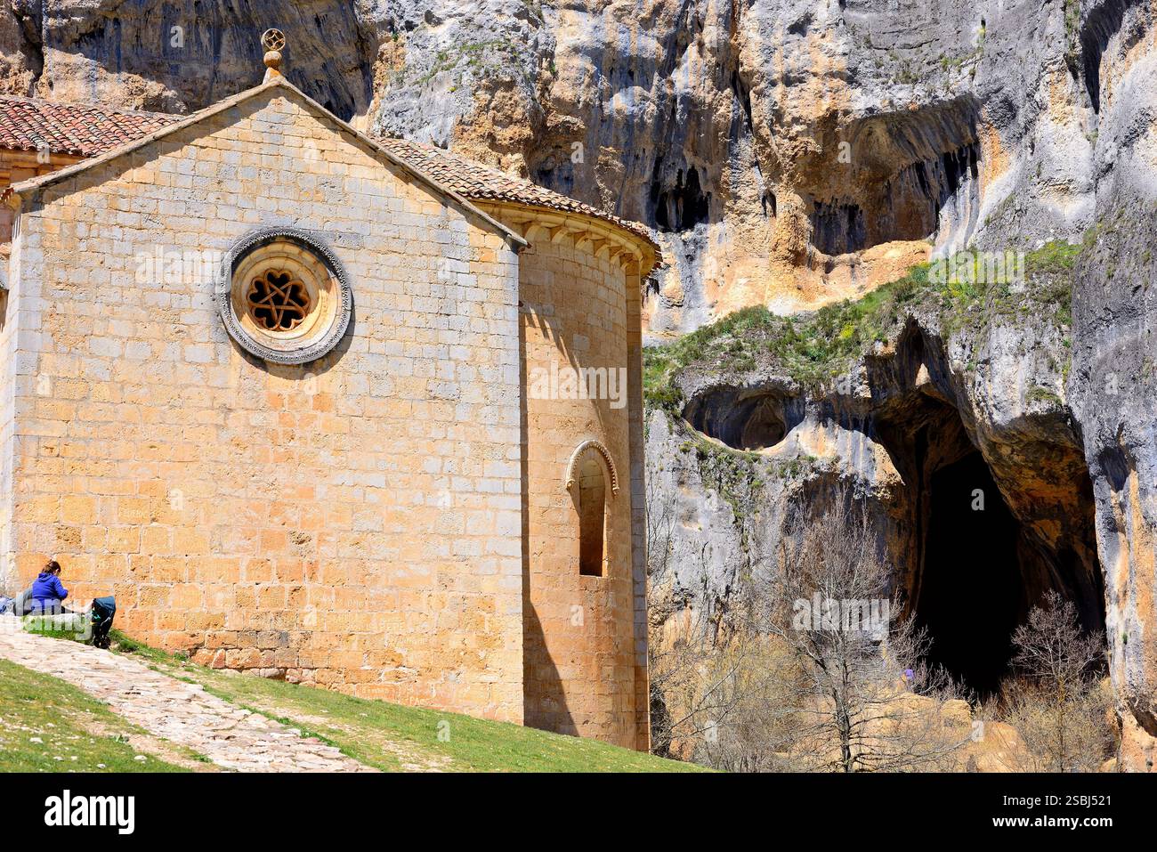 Saint Bartholomew chapel, Rio Lobos canyon, Soria, Spain Stock Photo ...