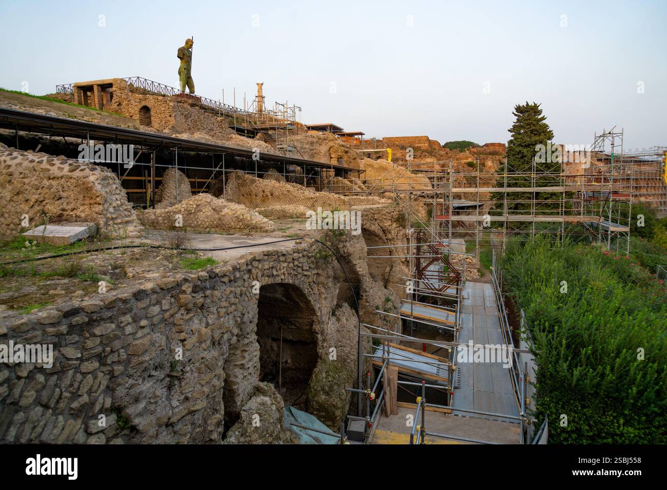Scaffolding to allow archeologists to restore and stabilize the ancient ...