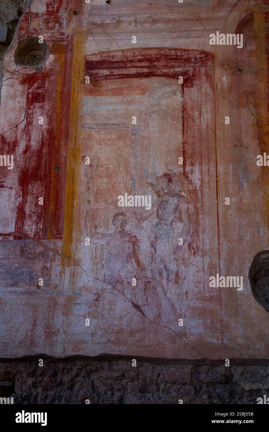 Frescoes on the wall of the Macellum or marketplace, Building VII.9.7 ...