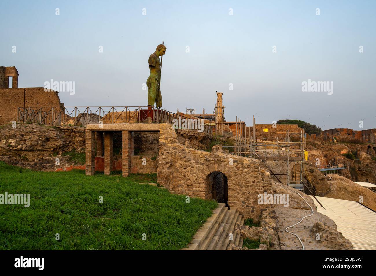 Scaffolding to allow archeologists to restore and stabilize the ancient ...