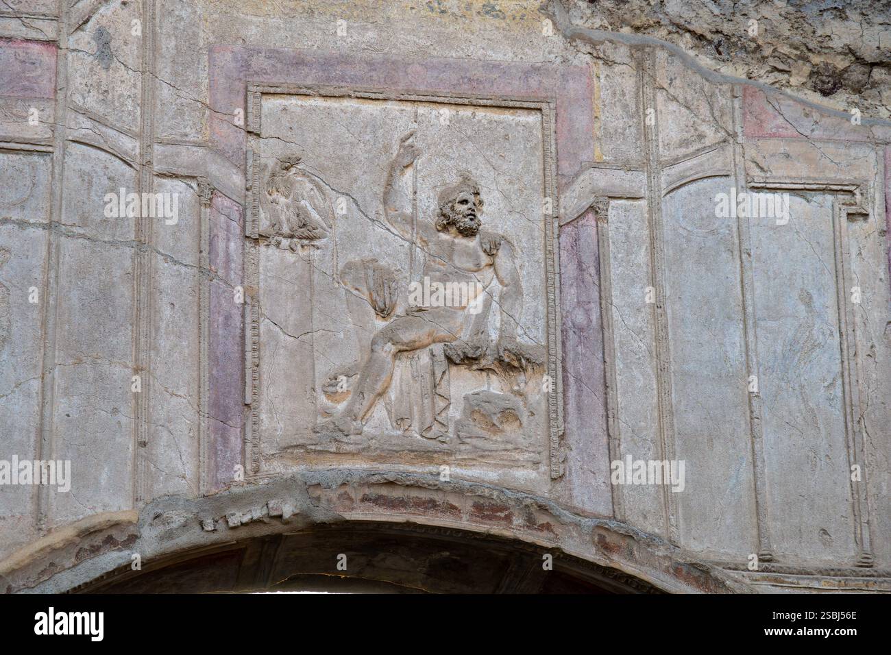 Bas relief of Zeus on the stucco wall of the nyphaeum of the Stabian ...