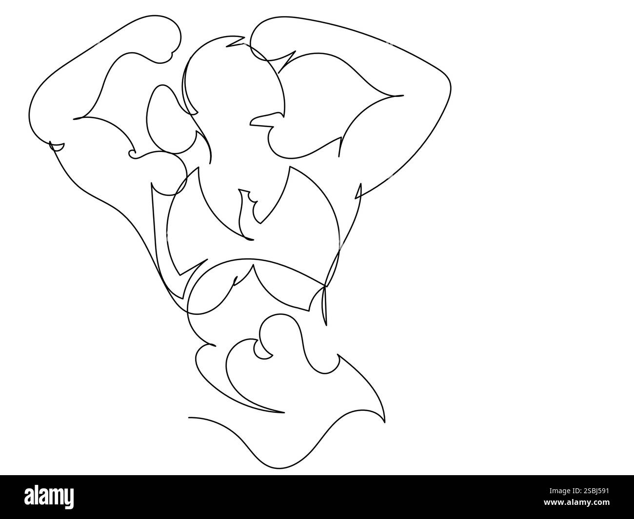 Strong Female Athlete Flexing Her Muscles in a Dynamic Pose Stock ...