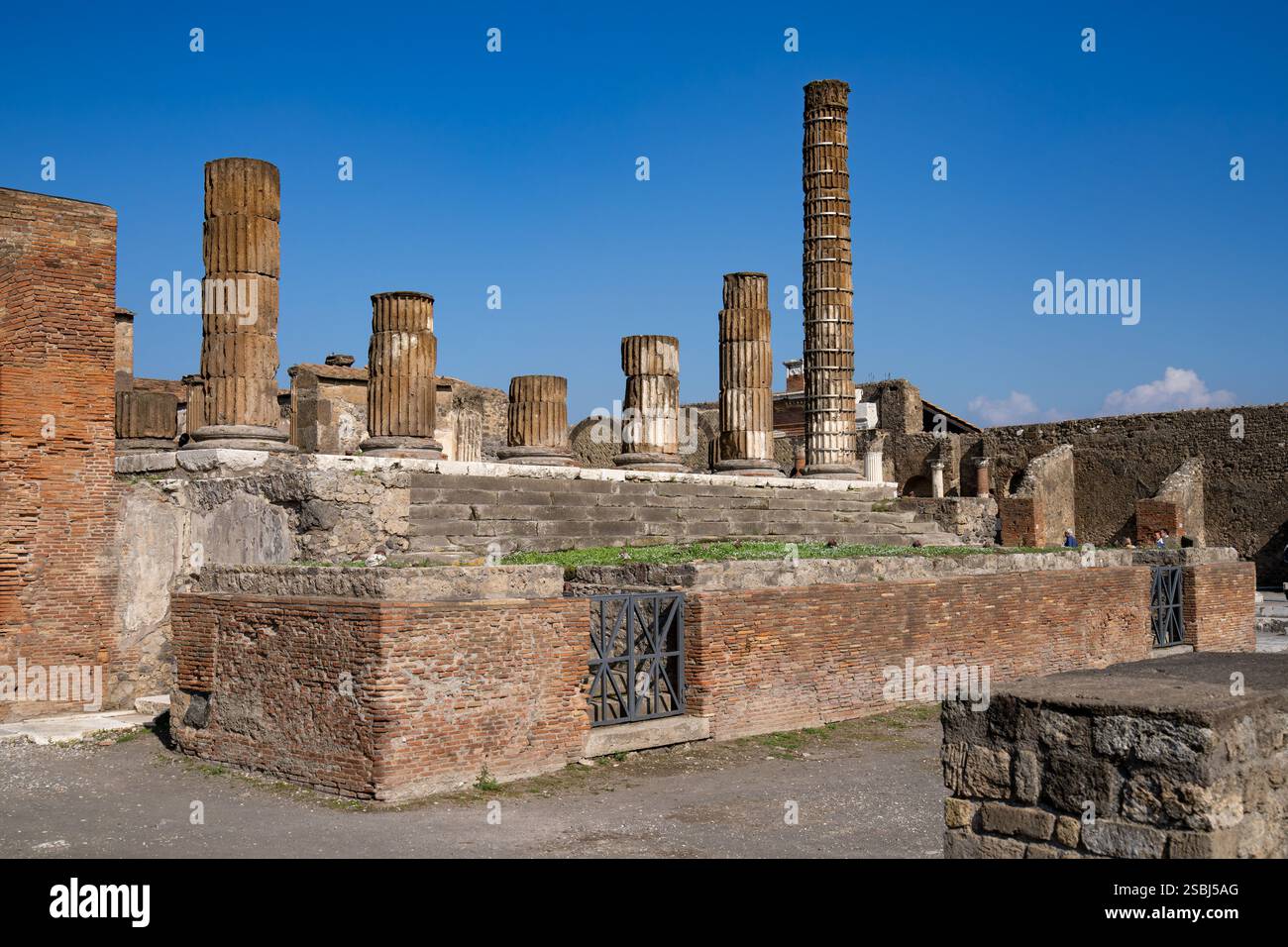 Columns of the Temple of Jupiter, Building VII.9.2, in the Forum of the ancient Roman ruins of ...