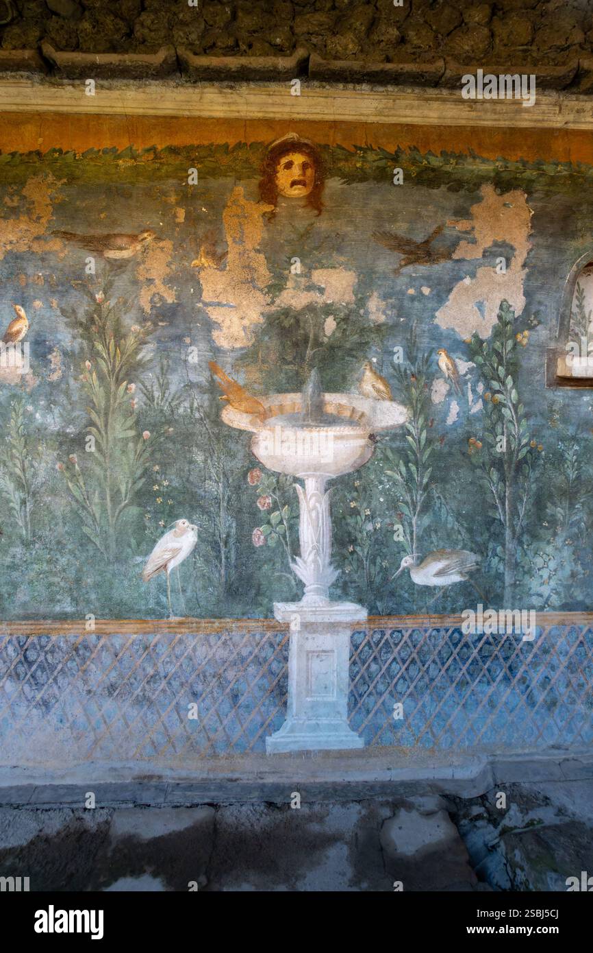 Colorful fresco in the House of Venus in the Shell, Building II.3.3, in ...