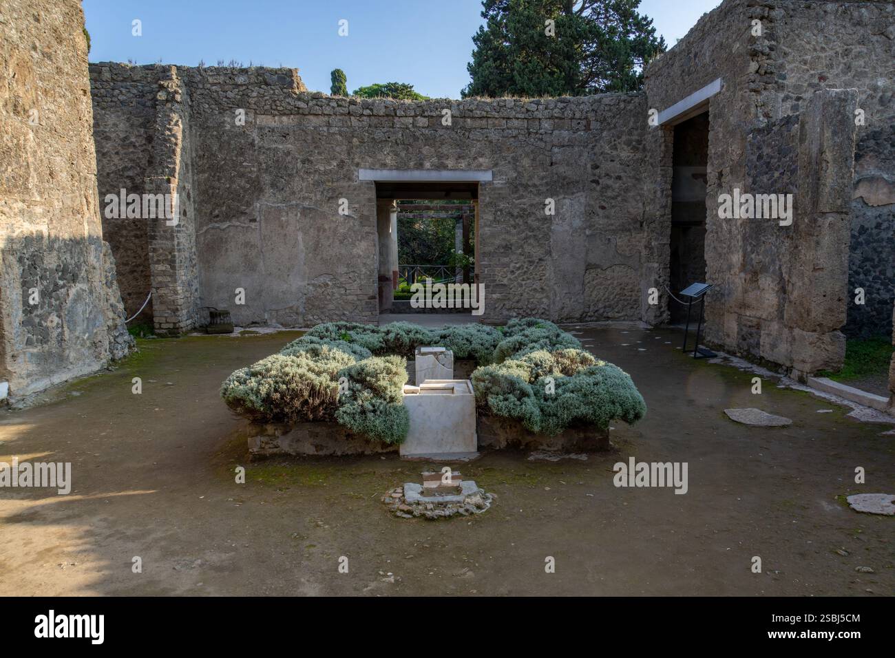 Atrium of the Casa del Giorno, Building II.2.2, in the ancient Roman ...
