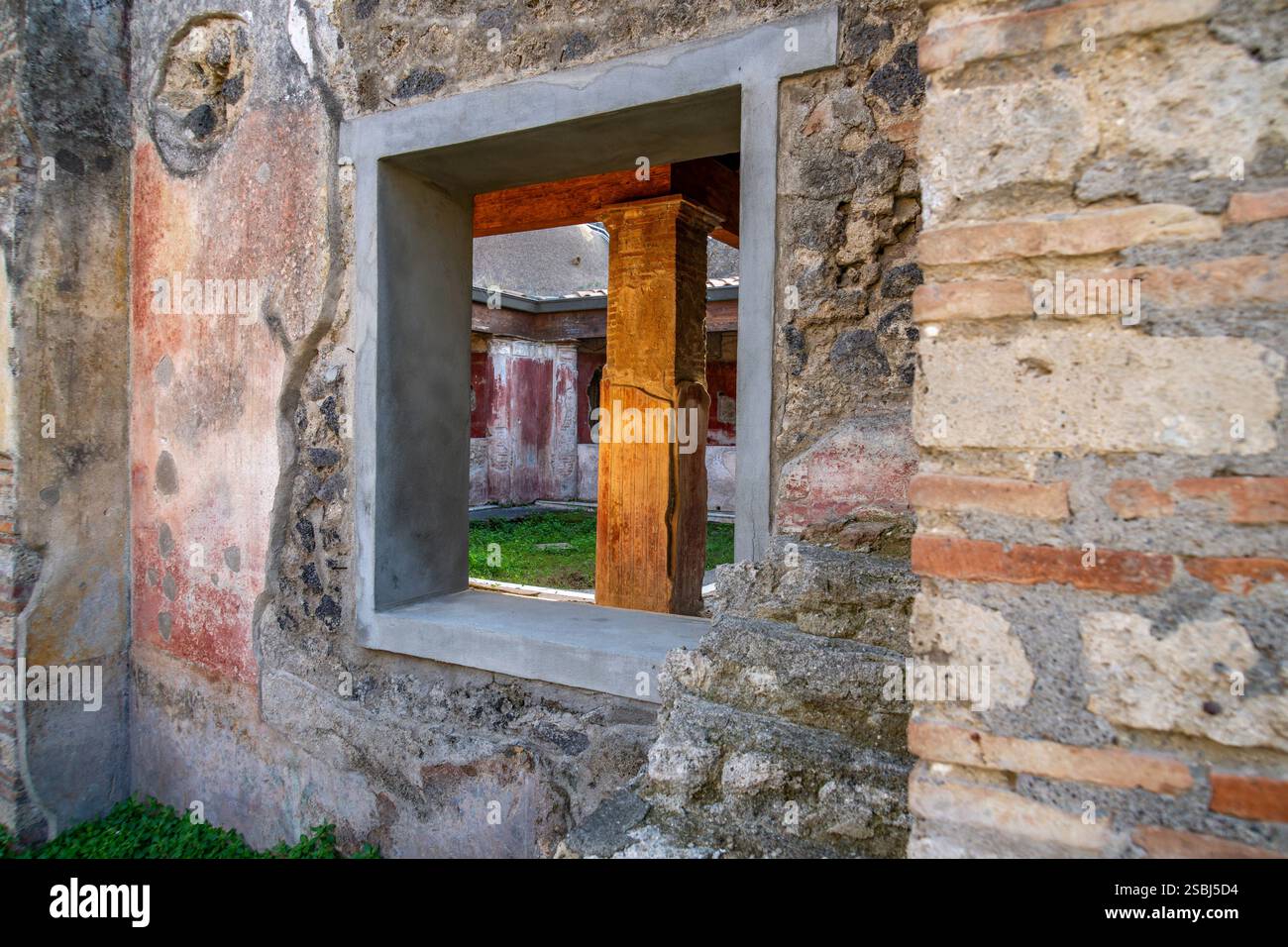 Looking through a window into the atrium of the House of Julia Felix ...