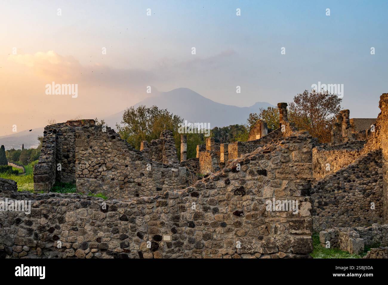 Ruins of Building VII.16.1, a large house in the ancient Roman ruins of ...