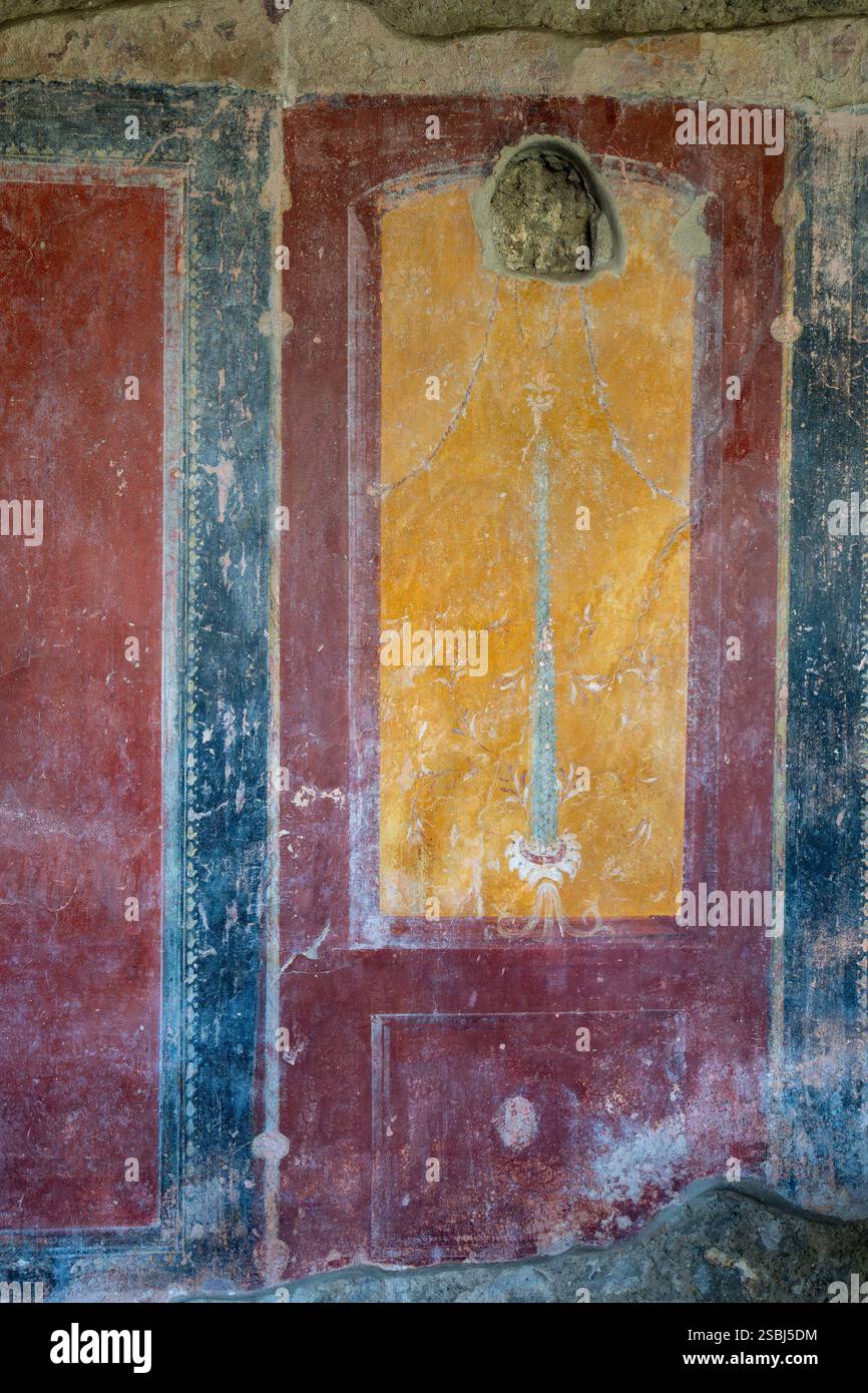 Colorful fresco in the House of Julia Felix, Building II.4.3 in the ...